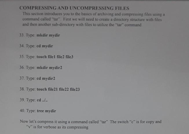 Solved COMPRESSING AND UNCOMPRESSING FILES This section | Chegg.com