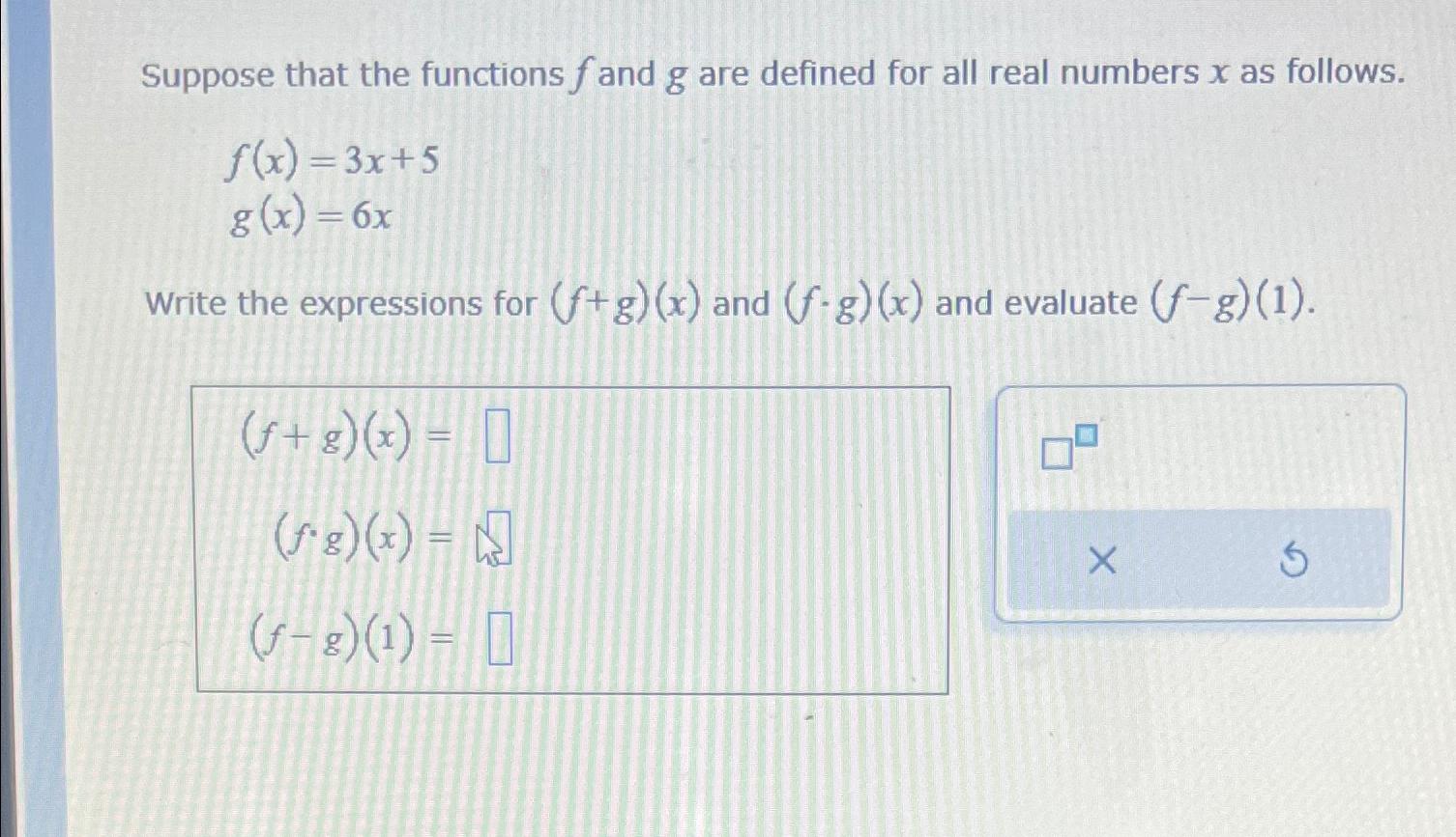 Solved Suppose that the functions f ﻿and g ﻿are defined for | Chegg.com