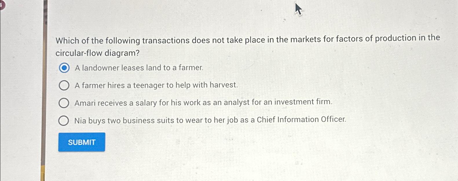 Solved Which of the following transactions does not take | Chegg.com