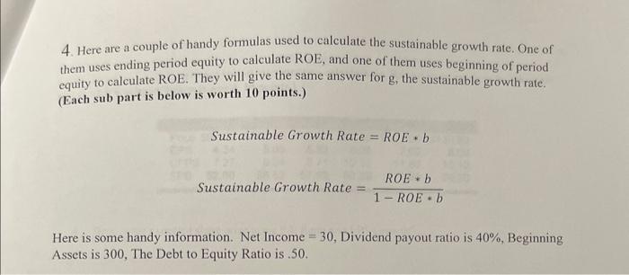 Solved 4. Here are a couple of handy formulas used to | Chegg.com