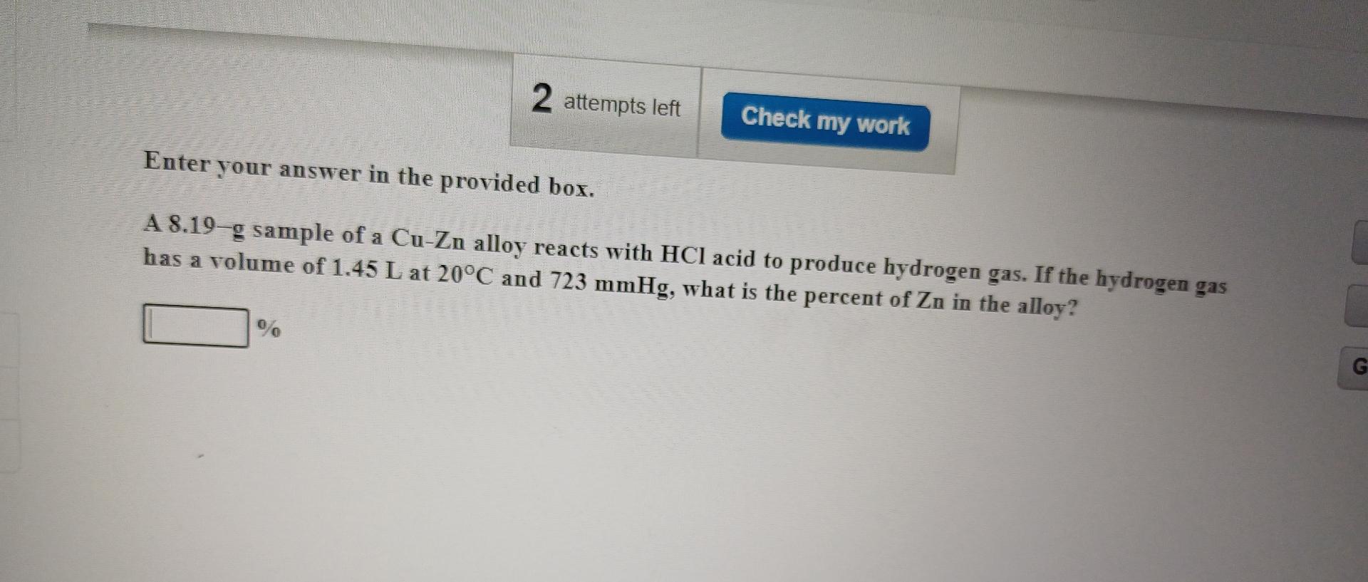 Solved 2 ﻿attempts leftEnter your answer in the provided | Chegg.com