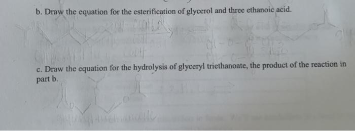 Reversible Equation For The Esterification And Hydrolysis Of Glyceryl ...