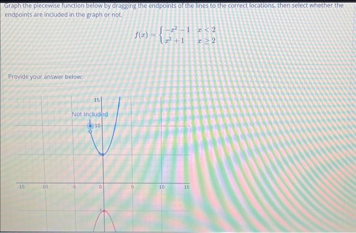 Solved Graph the plecewise function below by dragging the | Chegg.com