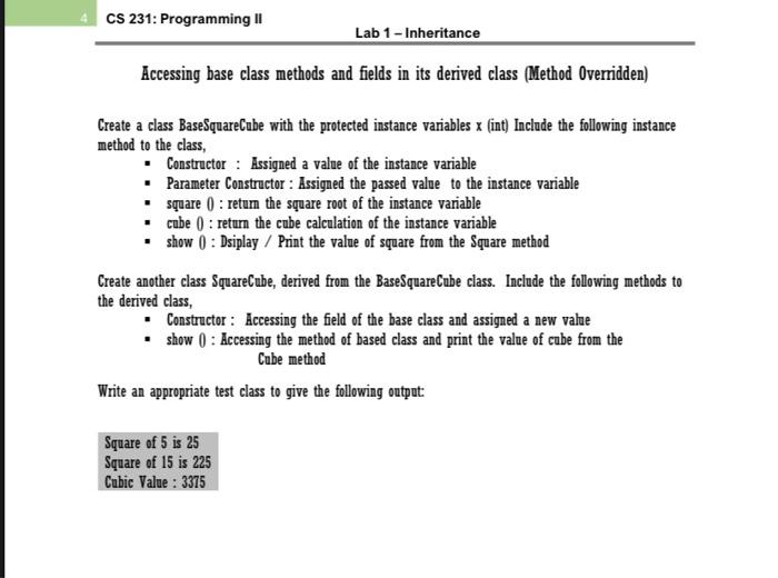 Solved Accessing base class methods and fields in its | Chegg.com