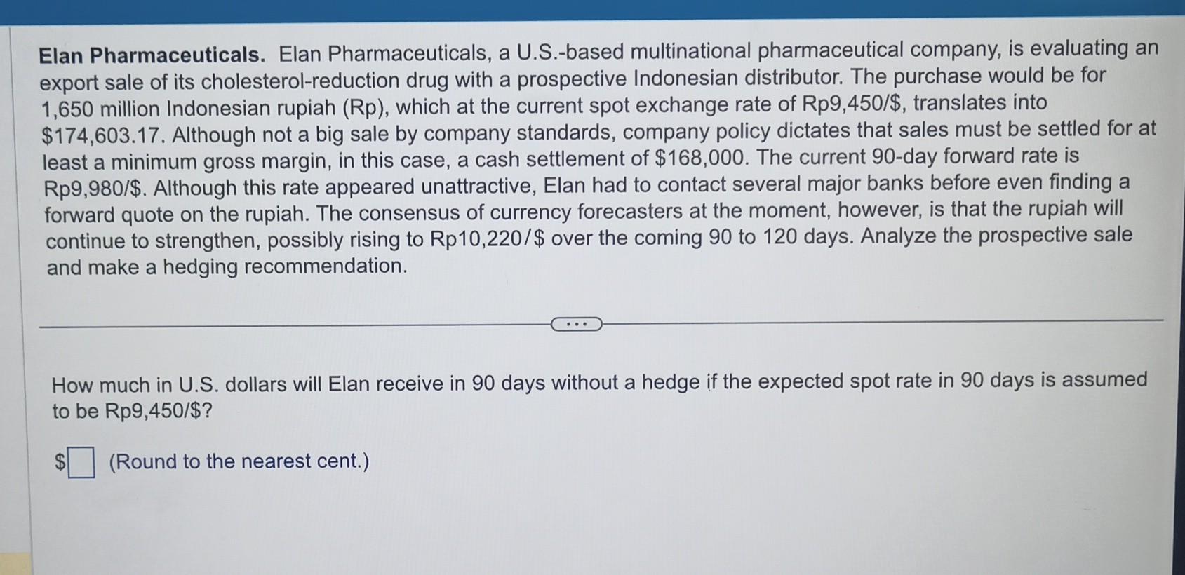 Solved Elan Pharmaceuticals. Elan Pharmaceuticals, a | Chegg.com