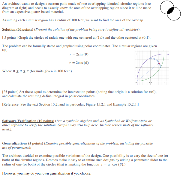 Solved An architect wants to design a custom patio made of | Chegg.com