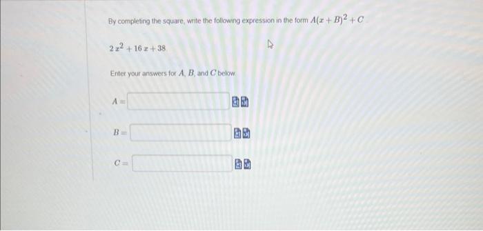 Solved By completing the square, write the following | Chegg.com