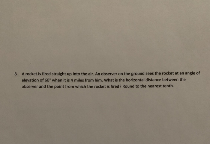 Solved 8. A rocket is fired straight up into the air. An | Chegg.com
