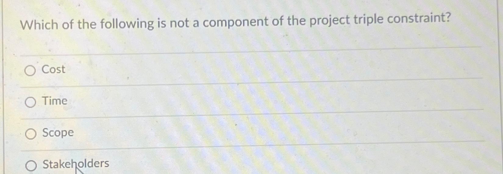 Solved Which of the following is not a component of the | Chegg.com