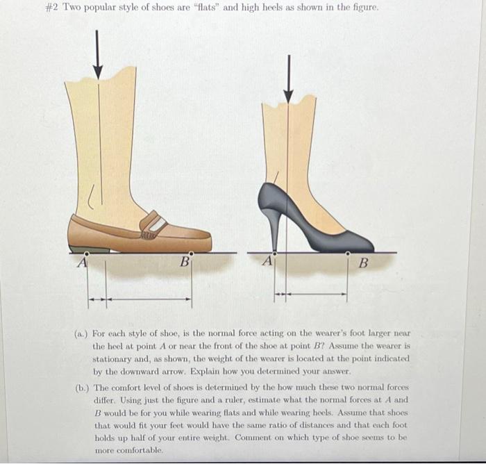 Solved \#2 Two popular style of shoes are "flats" and high | Chegg.com