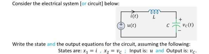 Solved Consider the electrical system [or circuit] below: | Chegg.com