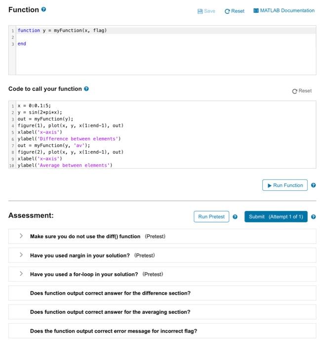 Solved Using nargin: A Difference/Averaging Function My | Chegg.com