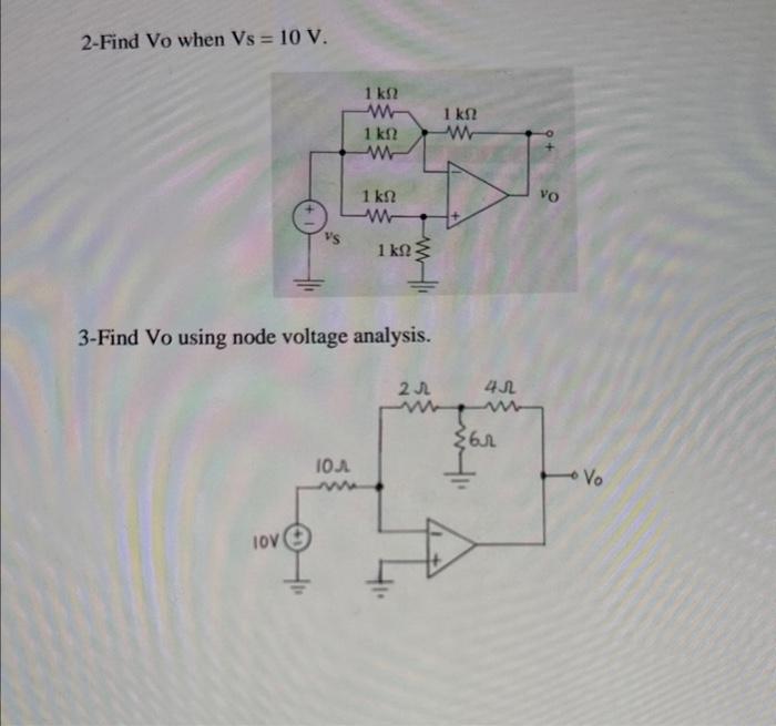 Solved 2-Find Vo when Vs=10 V 3-Find Vo using node voltage | Chegg.com
