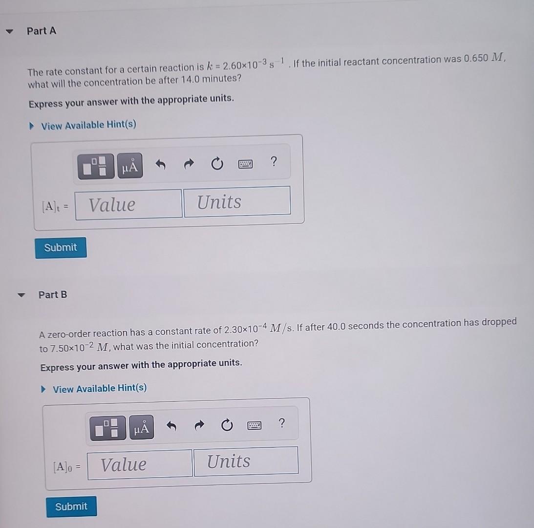 Solved The rate constant for a certain reaction is | Chegg.com