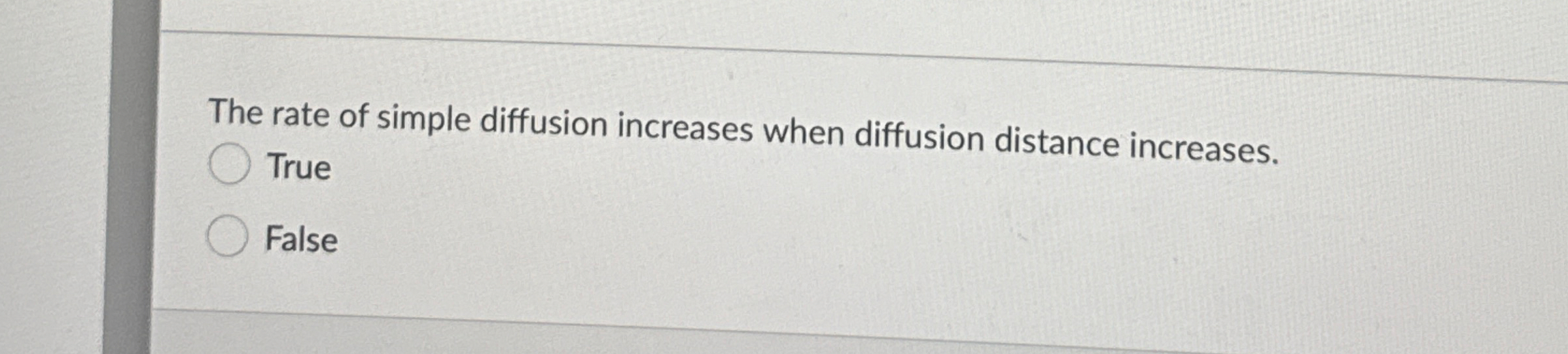 Solved The rate of simple diffusion increases when diffusion | Chegg.com