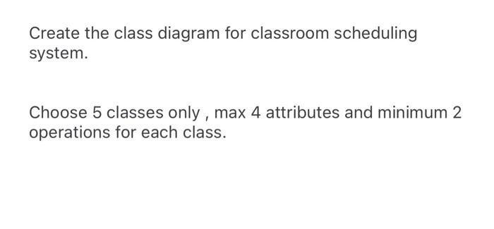 Solved Create the class diagram for classroom scheduling | Chegg.com