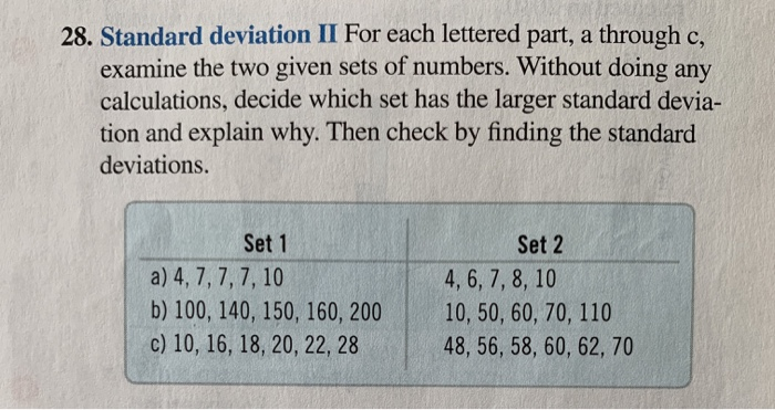 Solved 28. Standard deviation II For each lettered part, a | Chegg.com