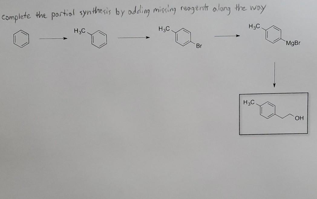 Solved complete the partial synthesis by adding missing | Chegg.com