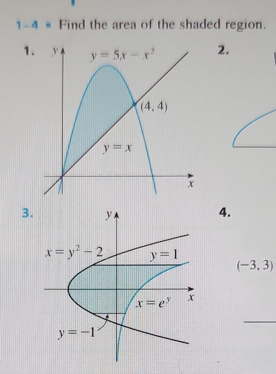Solved 4 - Find the area of the shaded region. 4. | Chegg.com