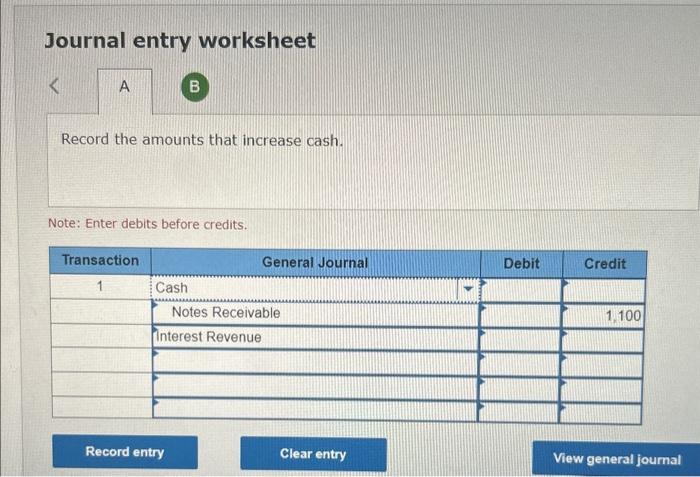 Journal entry worksheet Record the amounts that | Chegg.com