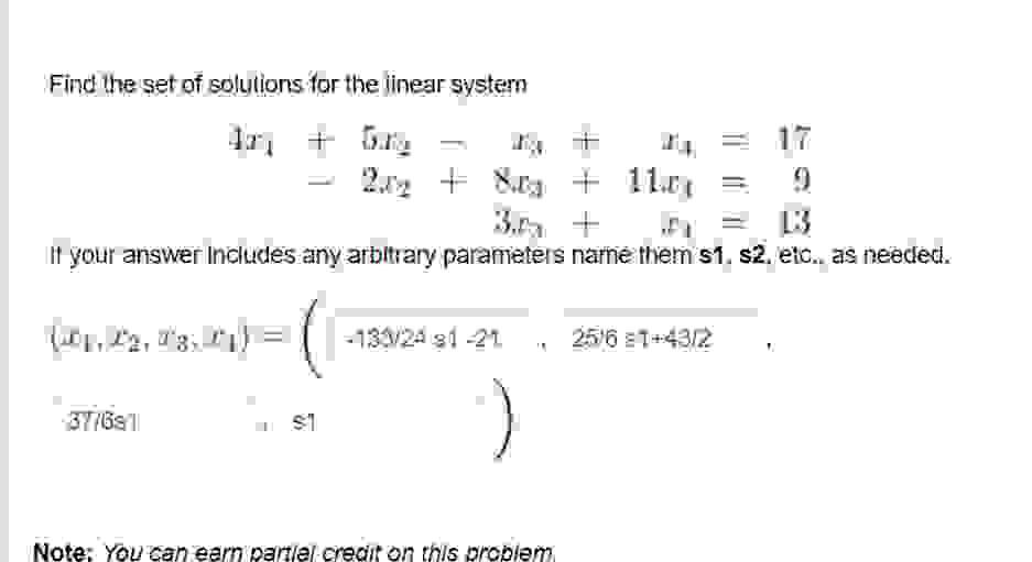 Solved Find the set of solutions for the linear | Chegg.com