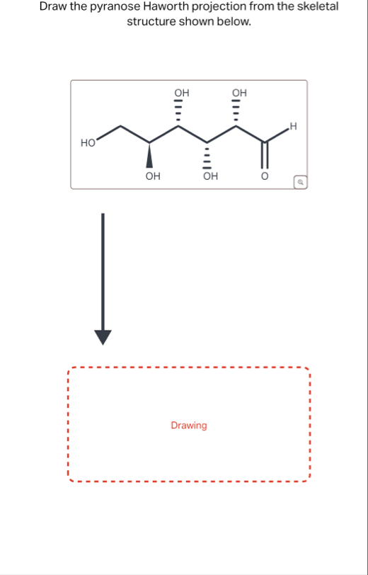Solved Draw the pyranose Haworth projection from the | Chegg.com