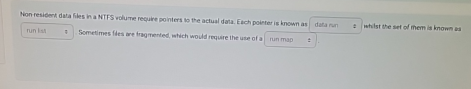 Solved Non-resident data files in a NTFS volume require | Chegg.com