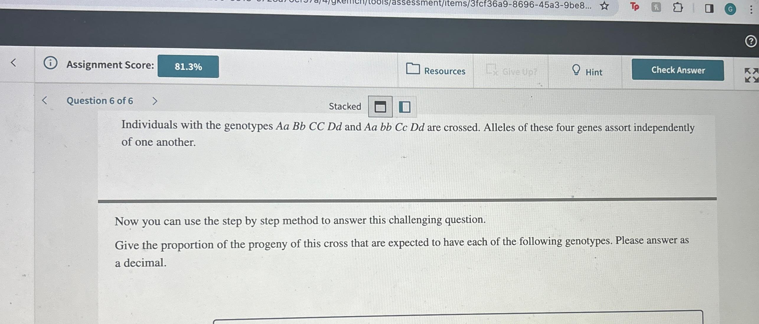 Solved Assignment Score:ResourcesHintQuestion 6 ﻿of | Chegg.com