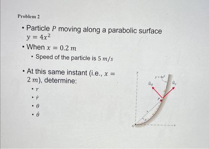 Solved Problem 2 Particle P moving along a parabolic surface | Chegg.com