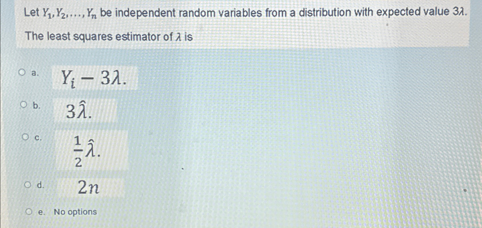 Solved Let Y1,Y2,dots,Yn ﻿be independent random variables | Chegg.com