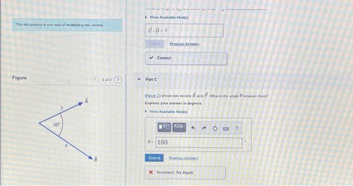 Solved The dot product is one way of multiplying two | Chegg.com
