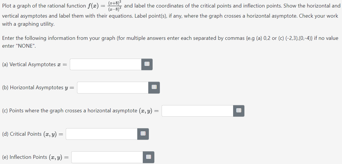 Solved Plot a graph of the rational function | Chegg.com
