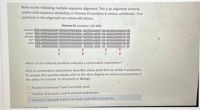 Solved Refer to the following multiple-sequence alignment. | Chegg.com