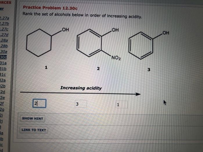 Solved SRCES er Practice Problem 12.30c Rank the set of | Chegg.com Solved SRCES er Practice Problem 12.30c Rank the set of | Chegg.com
