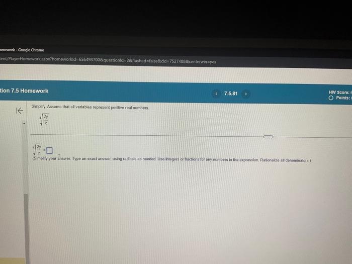 Solved Simplify Assume that all variables represent postive | Chegg.com