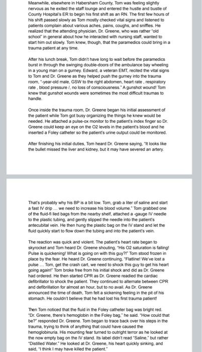 Solved Meanwhile, elsewhere in Habersham County. Tom was | Chegg.com