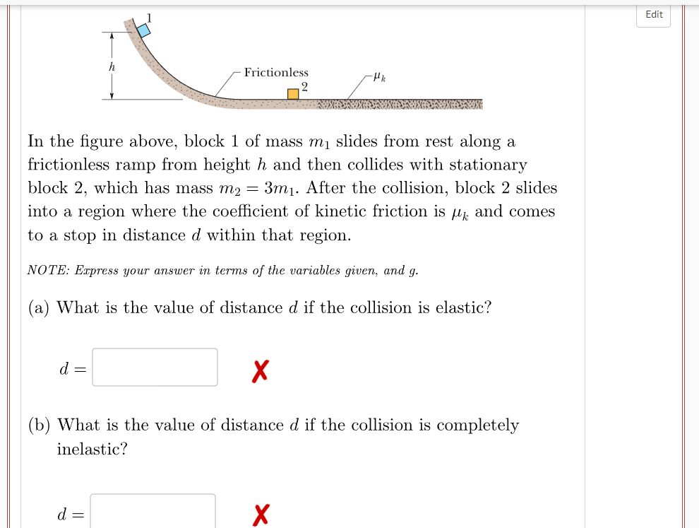 Solved In the figure above, block 1 ﻿of mass m1 ﻿slides from | Chegg.com