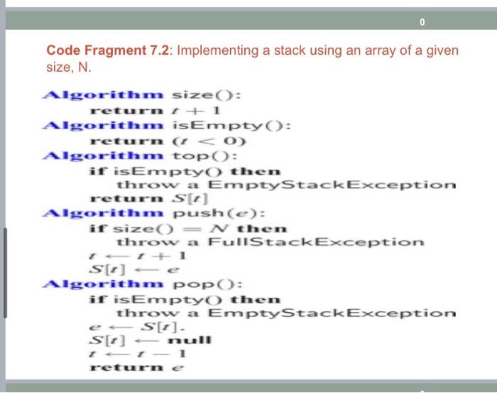Solved The Stack Abstract Data Type - Implementing an | Chegg.com