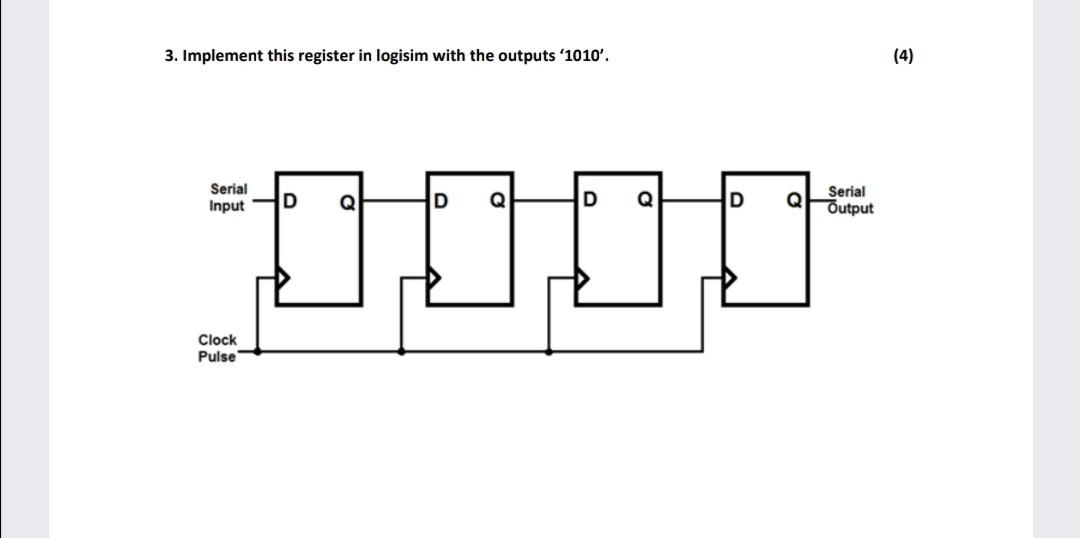 Solved 3. Implement this register in logisim with the | Chegg.com