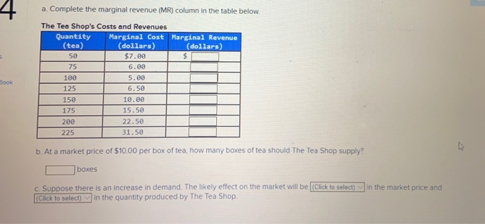 Solved The table below shows the marginal cost (MC) for The | Chegg.com