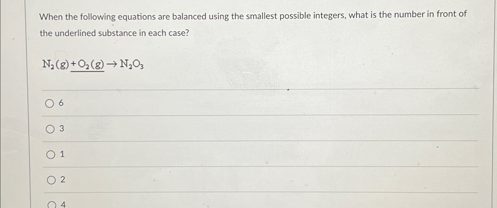 Solved When the following equations are balanced using the | Chegg.com