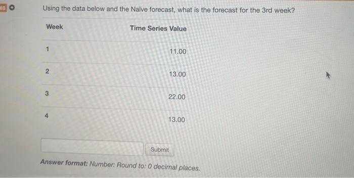 Solved #8 Using the data below and the Naïve forecast, what | Chegg.com
