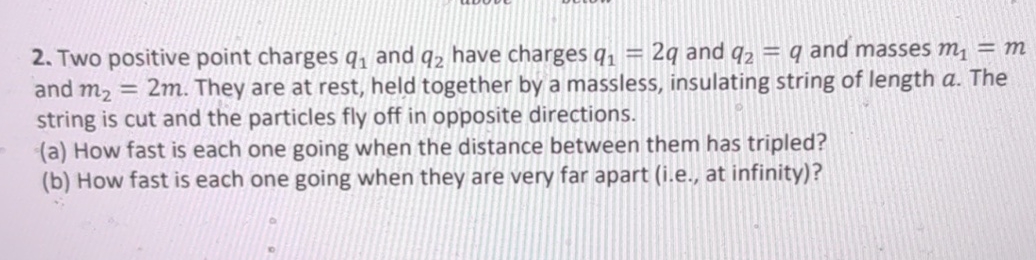 Solved Two positive point charges q1 ﻿and q2 ﻿have charges | Chegg.com