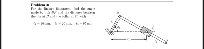 Solved Problem 2: For the linkage illustrated, find the | Chegg.com