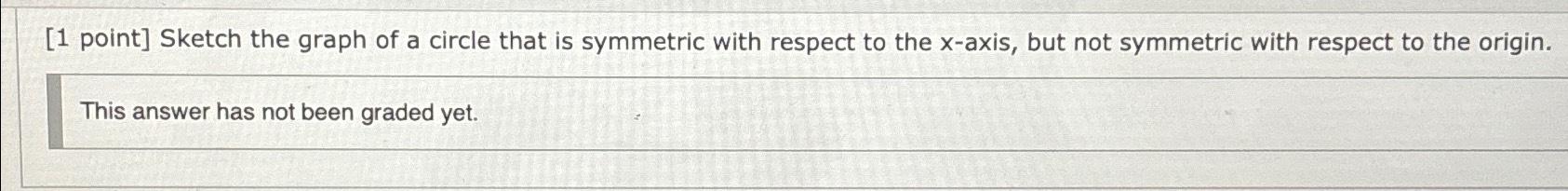 Solved [1 ﻿point] ﻿Sketch the graph of a circle that is | Chegg.com