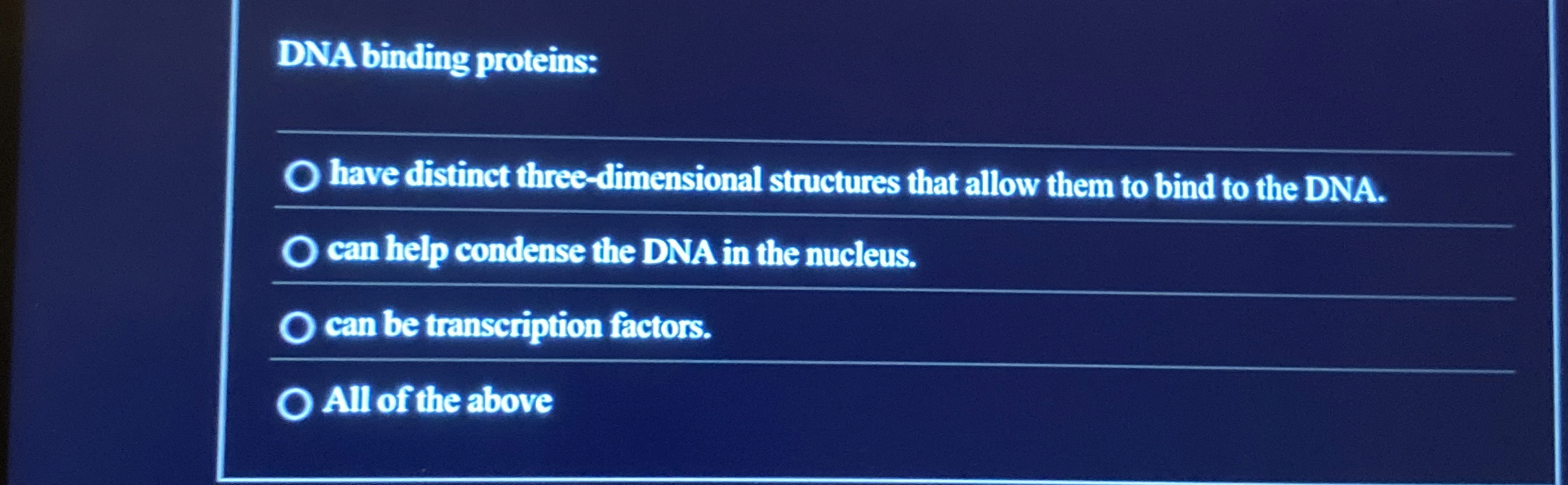 Solved DNA binding proteins:have distinct three-dimensional | Chegg.com