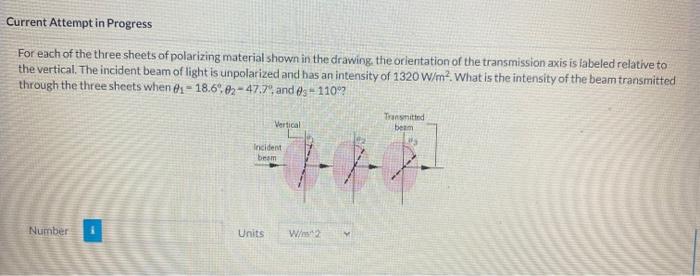 For each of the three sheets of polarizing material | Chegg.com