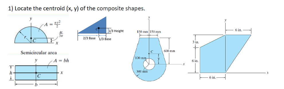 Solved 1.Locate the centroid of ﻿the composite | Chegg.com