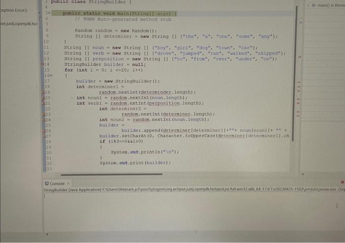 Solved eption Errom) public static void maintstringll argin | Chegg.com