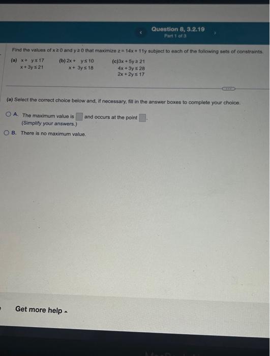 Solved Find the values of x≥0 and y≥0 that maximize | Chegg.com